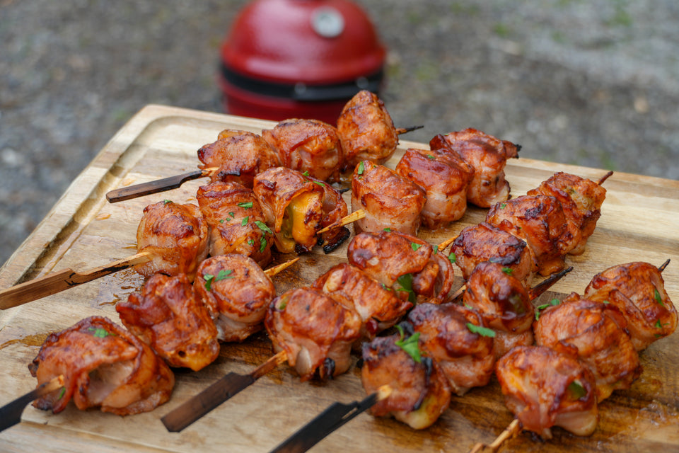 Bacon Wrapped Wild Turkey Bombs - Kamado Joe