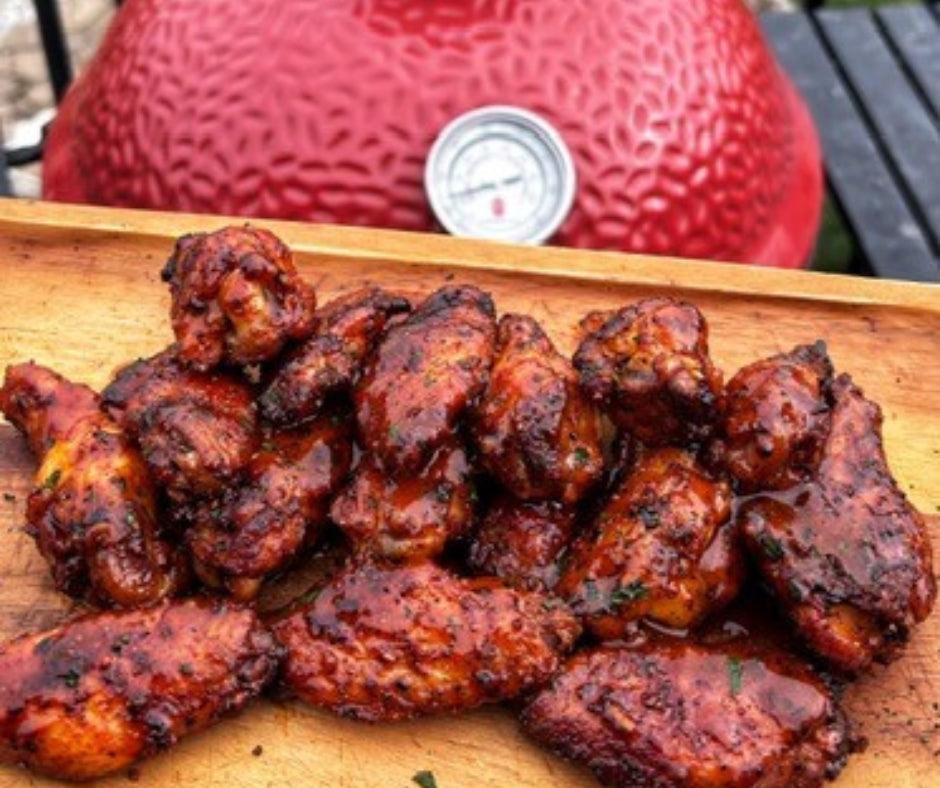 Honey Bourbon Smoked Chicken Wings - Kamado Joe